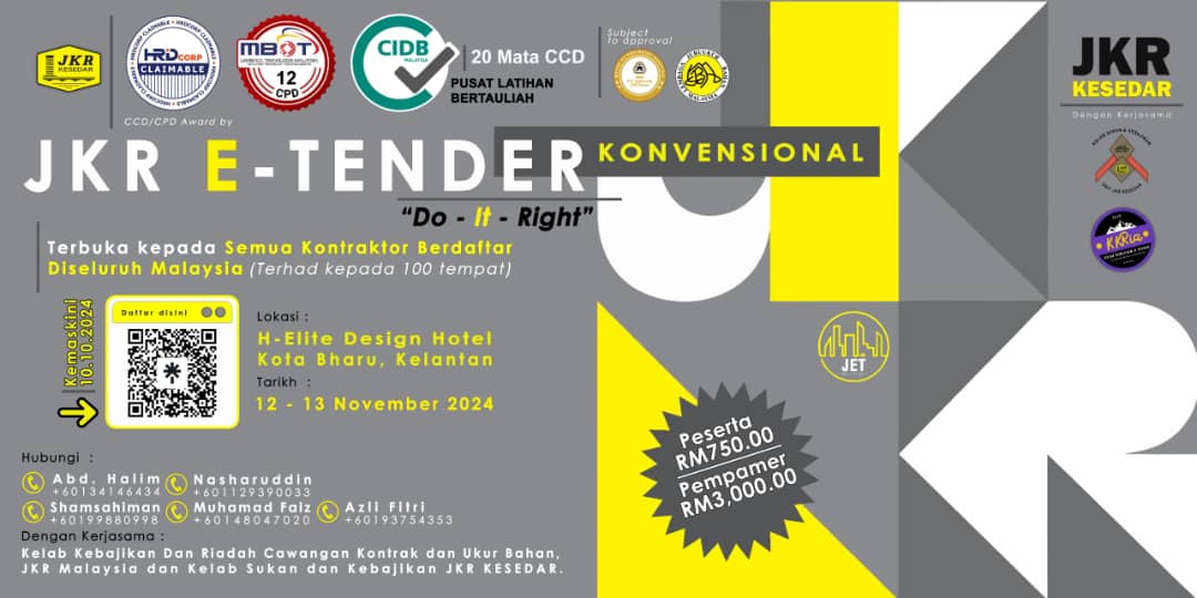 PROGRAM KURSUS JKR E-TENDER (JET) ANJURAN KELAB SUKAN & KEBAJIKAN JKR ...